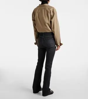 FRAME Le Mini High-rise Bootcut Jeans - Grey