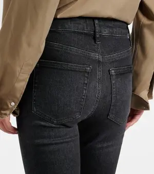 FRAME Le Mini High-rise Bootcut Jeans - Grey
