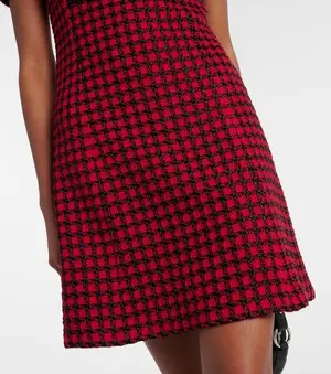 Versace Checked Wool-blend Tweed Mini Dress