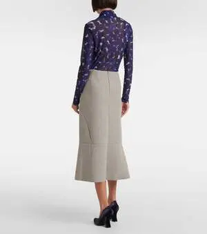 Dries Van Noten Cotton-blend Midi Skirt