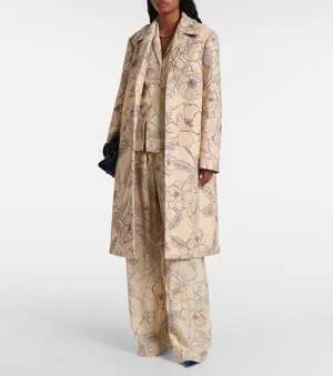 Dries Van Noten Floral Wide-leg Pants - Neutrals