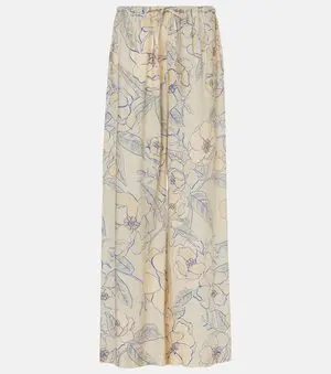 Dries Van Noten Dries Van Noten Floral Wide-Leg Pants Neutrals