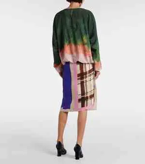 Dries Van Noten Ombré Silk-blend Top - Green