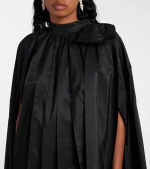 Simone Rocha Caped Pleated Taffeta Minidress