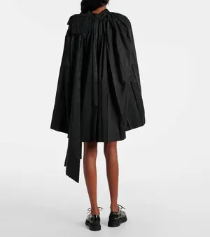 Simone Rocha Caped Pleated Taffeta Minidress