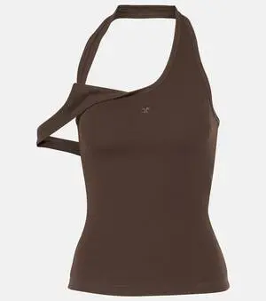 COURREGES Courrèges Deconstructed Cotton-blend Tank Top