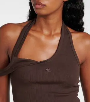 COURREGES Courrèges Deconstructed Cotton-blend Tank Top
