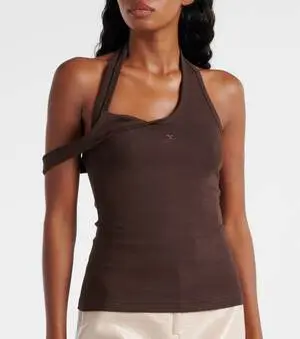 COURREGES Courrèges Deconstructed Cotton-blend Tank Top