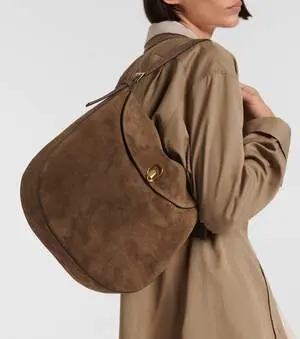 Savette Large Tondo Suede Shoulder Bag - Brown