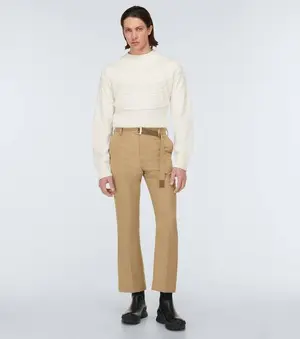 Sacai Straight Leg Trousers - Beige