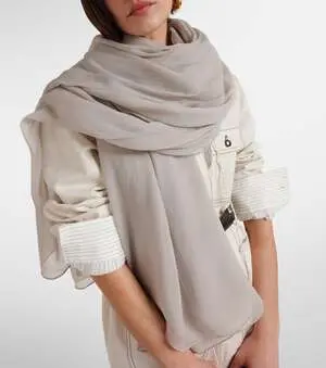 Max Mara Meandro Silk Crepon Scarf