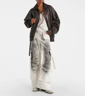 Acne Studios Letty Leather Bomber Jacket