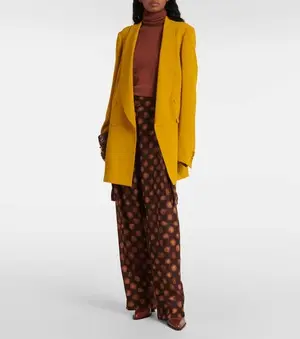 Dries Van Noten Printed Silk Cargo Trousers