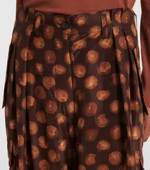 Dries Van Noten Printed Silk Cargo Trousers