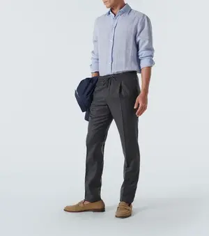 SLOWEAR Incotex Wool Tapered Trousers - Grey
