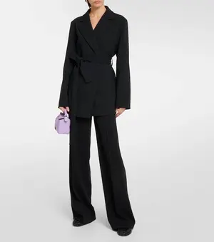 JOSEPH Alane High-rise Wide-leg Pants - Black