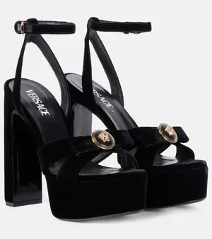 Versace Medusa Velvet Platform Sandals