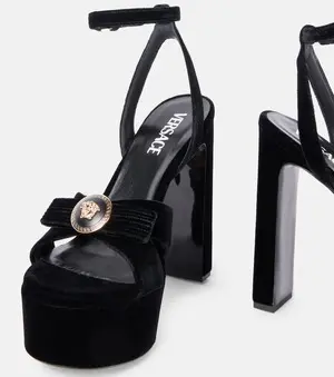 Versace Medusa Velvet Platform Sandals