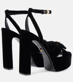 Versace Medusa Velvet Platform Sandals