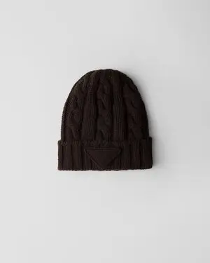 Prada Cashmere Beanie - Dark Brown