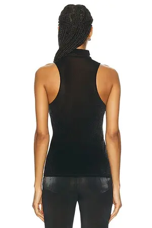 PRISCAVERA Turtleneck Racerback Tank Top