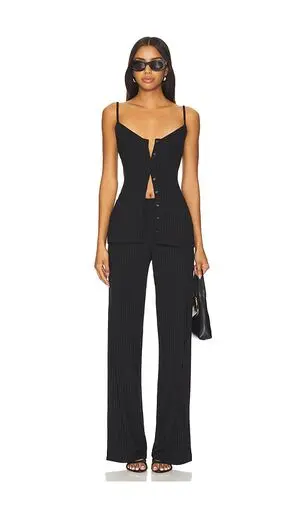 LOVERS AND FRIENDS Kinsley Ribbed Slinky Jersey Top - Black