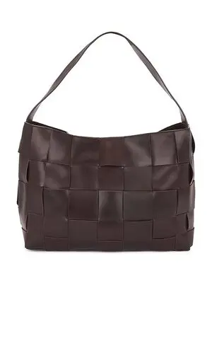 ST. AGNI Woven Large Tote - Chocolate