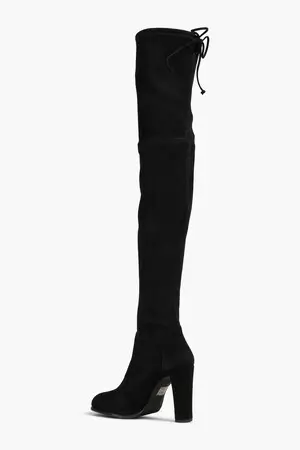 STUART WEITZMAN Suede Thigh Boots - Black