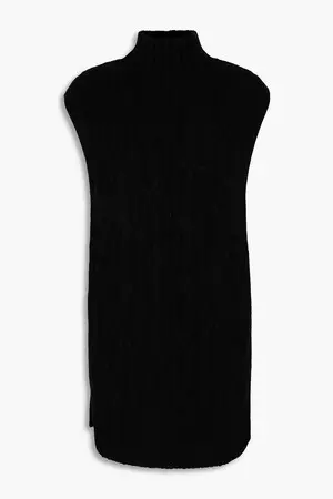 Autumn Cashmere Cable-knit Turtleneck Vest - Black