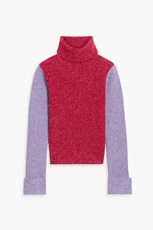 Autumn Cashmere Colorblock Turtleneck Sweater