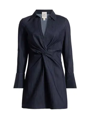 Cinq À Sept Mckenna Twist-front Denim Minidress