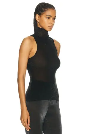 PRISCAVERA Turtleneck Racerback Tank Top