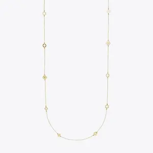 Tory Burch Forget Me Not Long Necklace - Tory Gold