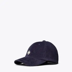 Tory Burch Navy Corduroy Baseball Cap Tory Burch Corduroy Logo Cap Hat Tory Navy Blue | eBay main image 2