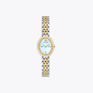 Tory Burch Oval Watch - Light Blue Mop/gold/two-tone