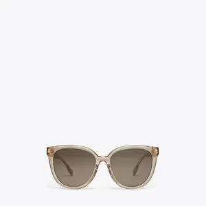 Tory Burch Miller Round Sunglasses - Transparent Brown/dark Brown