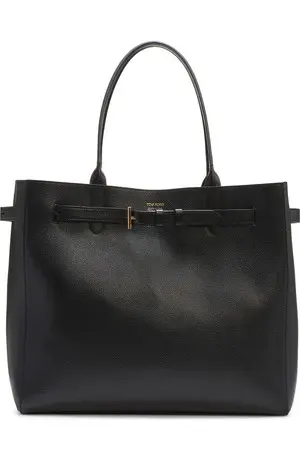 TOM FORD Large Audrey Grained Leather Tote - 1n001 Black