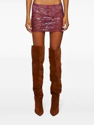Christopher Esber Hand-painted Lace Mini Skirt