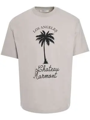 IH NOM UH NIT Palm-print Cotton T-shirt - Grey