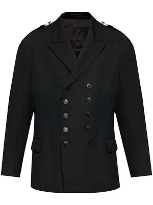 Yohji Yamamoto Wool Double-breasted Blazer - Black