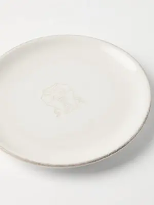 Brunello Cucinelli Engraved-logo Ceramic Plate - White