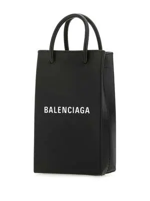 Balenciaga Logo-print Leather Phone Case