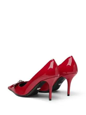 Versace 85mm Ribbon Pumps - Red