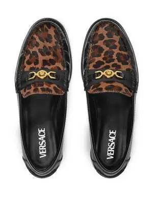 Versace Medusa '95 Leopard Loafers - Black