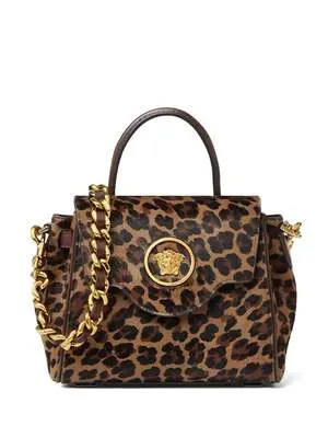 Versace La Medusa Leopard Print Tote