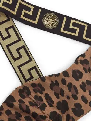 Versace Greca-trim Leopard Print Swimsuit