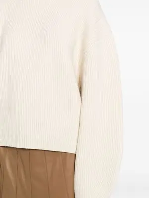 TOTEME Ribbed Turtleneck Top - Neutrals