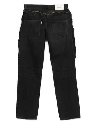 Undercover Frayed Detail Straight Leg Jeans