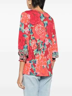 Johnny Was All-over Floral Print T-shirt