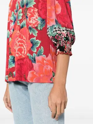 Johnny Was All-over Floral Print T-shirt